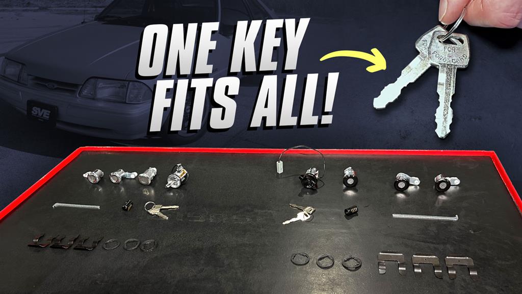 Mustang Single Key Lock Conversion Kit - Black Bezel (79-93)